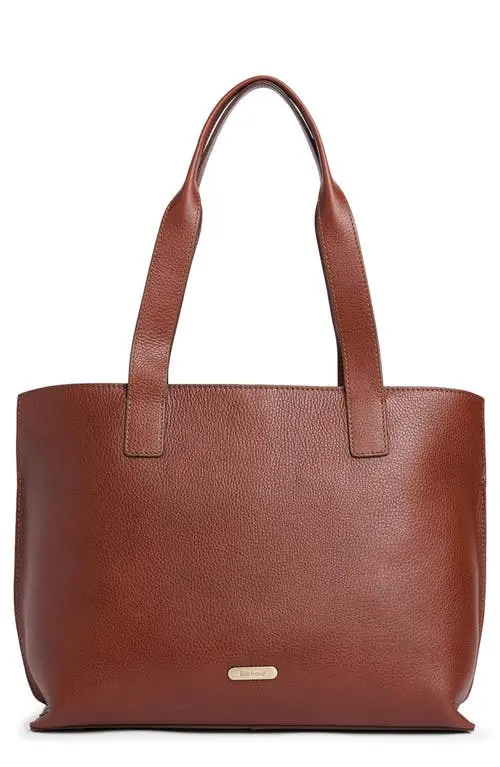 Barbour Large Alder Leather Tote Bag - Brown