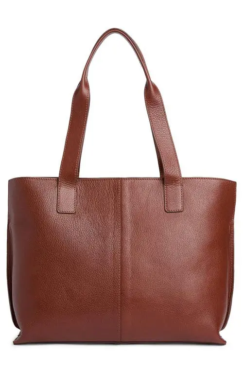 Barbour Large Alder Leather Tote Bag - Brown