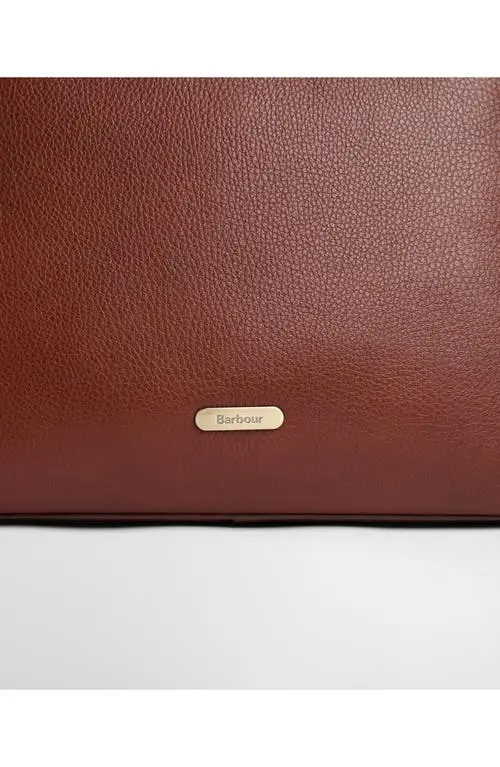 Barbour Large Alder Leather Tote Bag - Brown