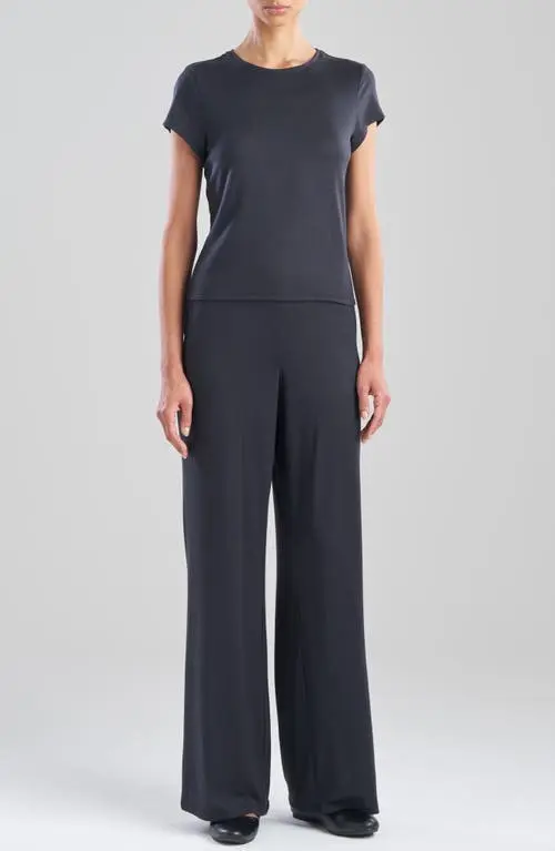 Natori Cozy Essentials Short Sleeve Pajamas - Black