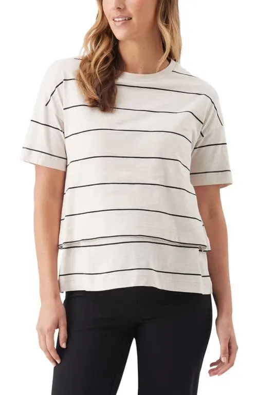 RIPE MATERNITY Claudette Nursing Tee - Ecru/black