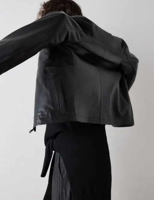 Whistles Kate Zip Leather Jacket