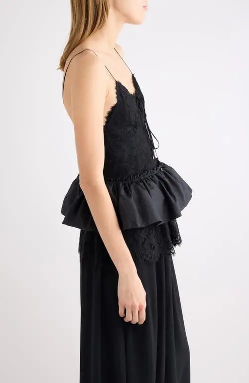 Chloé Lace And Technical Taffeta Peplum Camisole