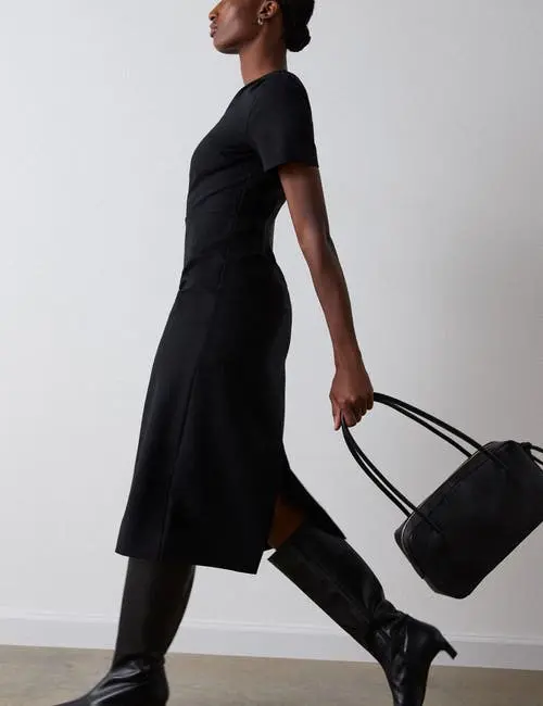 Whistles Ponte Detachable Lace Dress