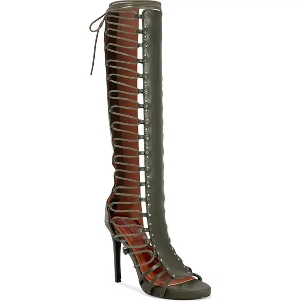 AZALEA WANG Rosalina Lace-up Knee High Sandal