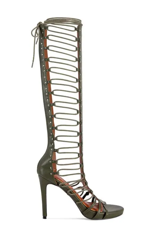 AZALEA WANG Rosalina Lace-up Knee High Sandal