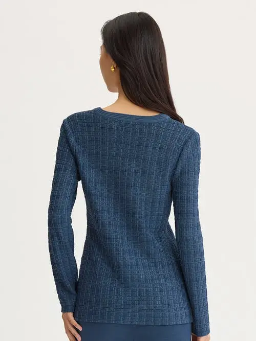 Misook Tonal Tweed Knit Tunic