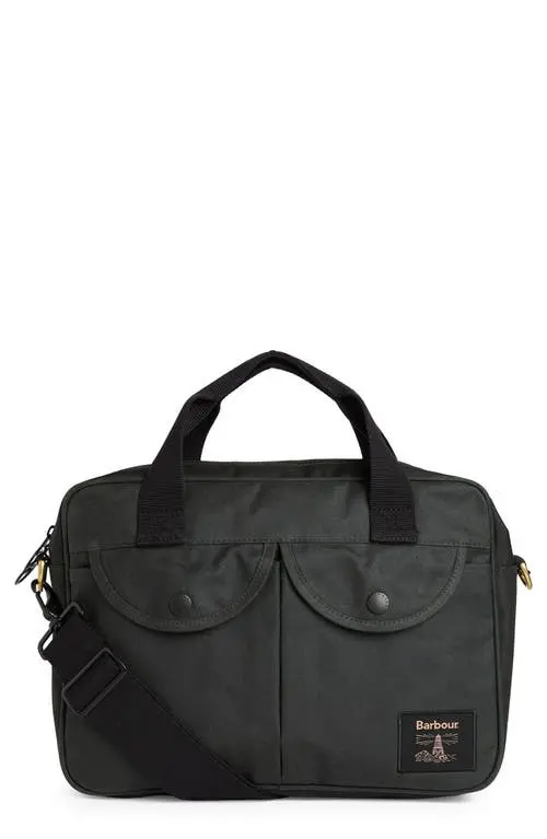 Barbour Field Wax Laptop Crossbody Bag - Sage
