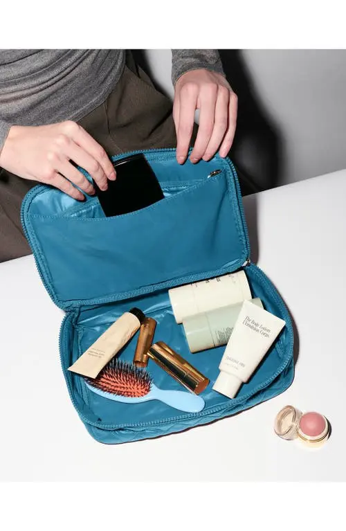 Mz Wallace Quilted Zip Around Cosmetics Bag