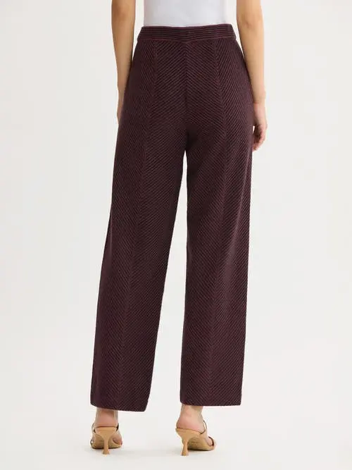 Misook Chevron Straight Leg Knit Pants