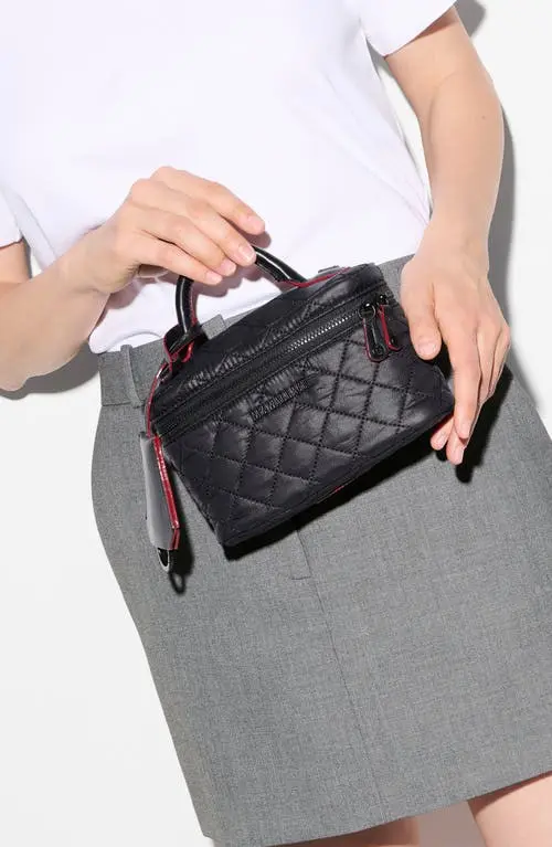 Mz Wallace Metro Quilted Nylon Train Case Crossbody Bag