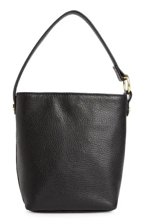 Barbour Cedar Mini Leather Bucket Bag - Black