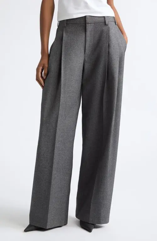 Alexander Wang Pleated Wide Leg Pants - Charcoal
