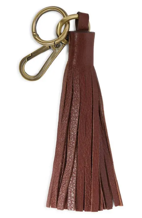 Barbour Tassel Leather Bag Charm - Brown