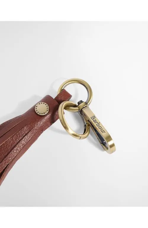 Barbour Tassel Leather Bag Charm - Brown