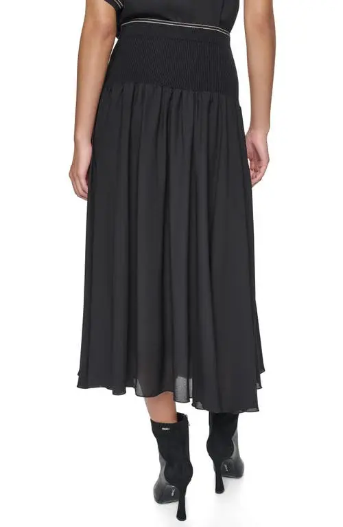 Dkny Mixed Media Skirt - Black