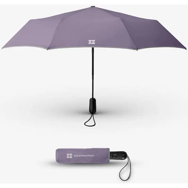 WEATHERMAN Compact Travel Umbrella - Skyline Stripe
