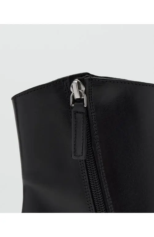 Mango Dia Leather Bootie