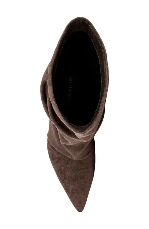 AZALEA WANG Alissa Slouchy Wedge Bootie - Chocolate