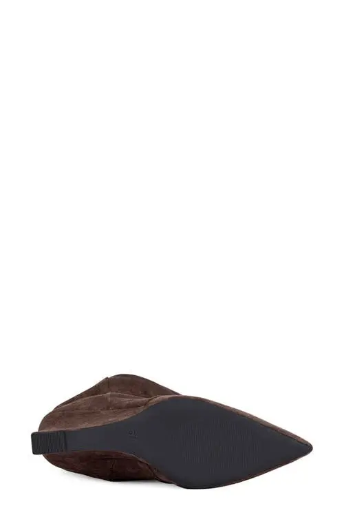 AZALEA WANG Alissa Slouchy Wedge Bootie - Chocolate