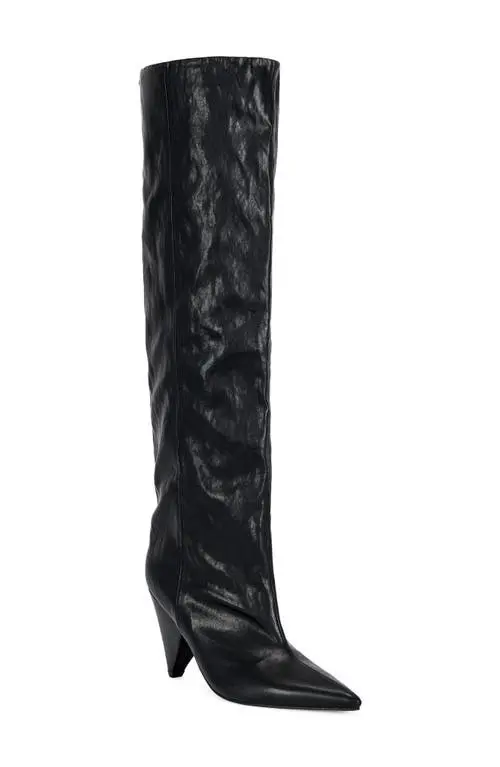 AZALEA WANG Rembrandt Pointed Toe Knee High Boot - Black