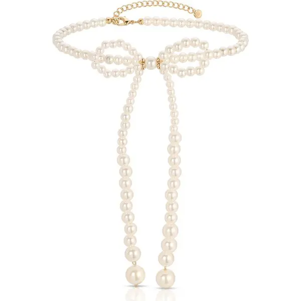 Ettika Beaded Bow Necklace - Gold