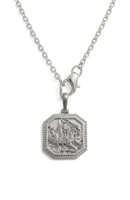 AWE INSPIRED Spellbound Odysseus Coin Necklace - Metallic Silver