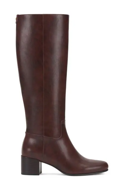 Vince Camuto Pazzla Leather Knee High Boot - Rich Mahogan