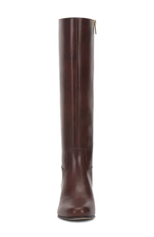Vince Camuto Pazzla Leather Knee High Boot - Rich Mahogan