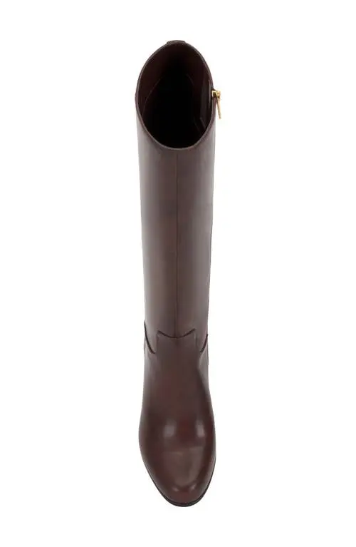 Vince Camuto Pazzla Leather Knee High Boot - Rich Mahogan