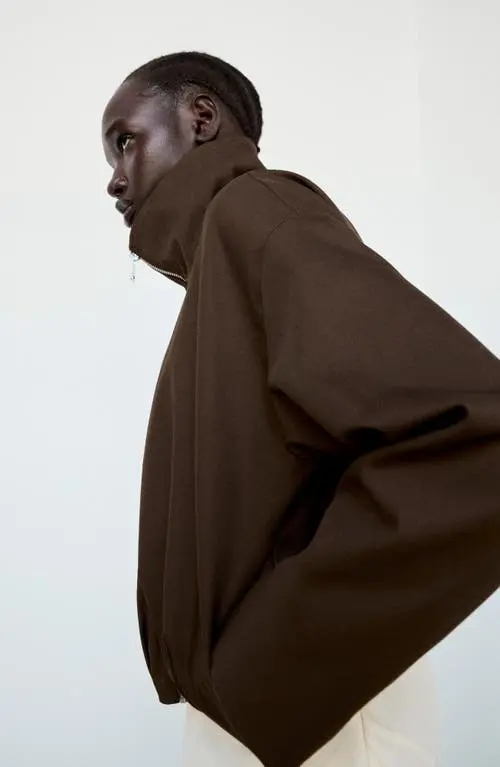 Mango Oversize Stand Collar Jacket