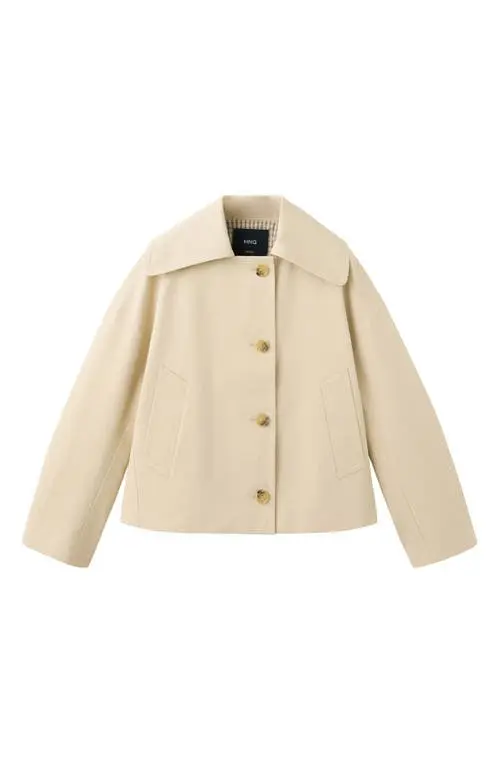 Mango Waxed Short Trench Coat