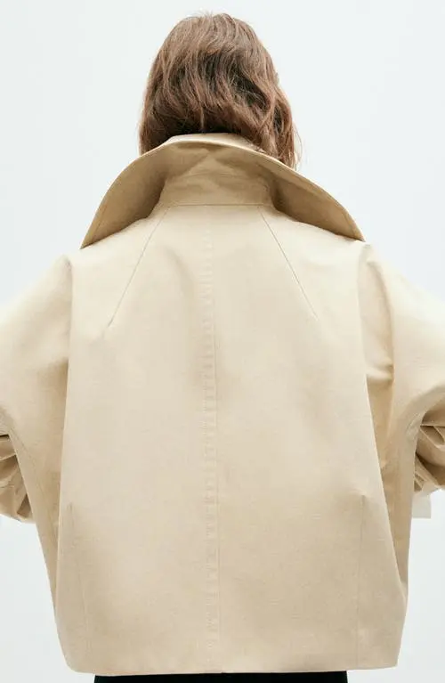 Mango Waxed Short Trench Coat