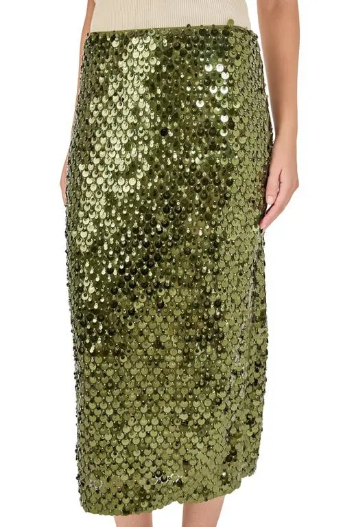 Endless Rose Paillette Pencil Midi Skirt