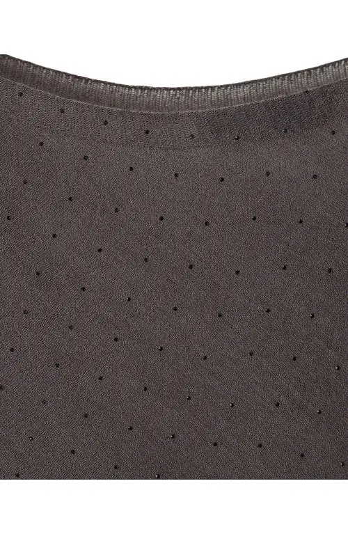 Mango Crystal Encrusted Sheer Poncho