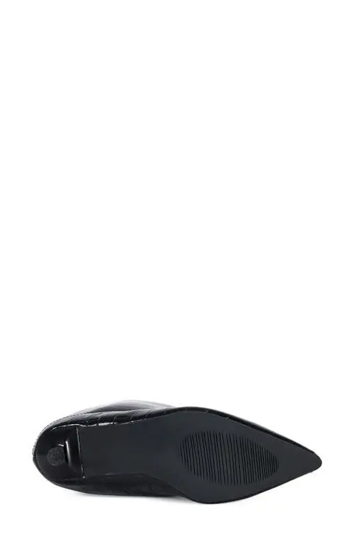 AZALEA WANG Hayek Croc Embossed Faux Leather Bootie - Black