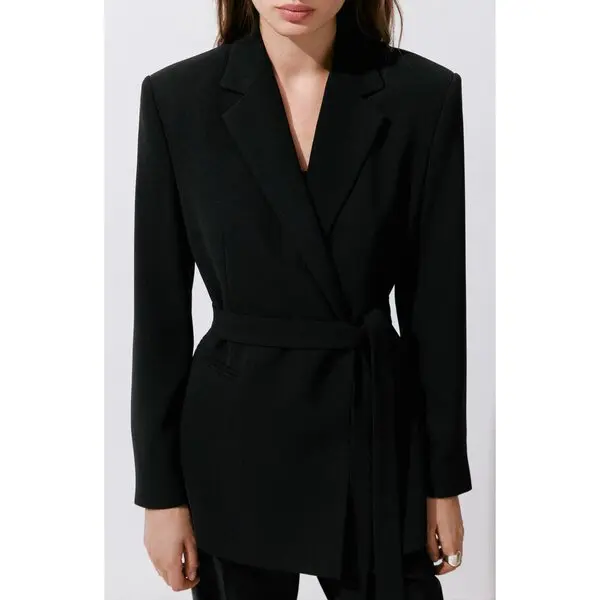 Mango Iguana One Button Blazer - Black