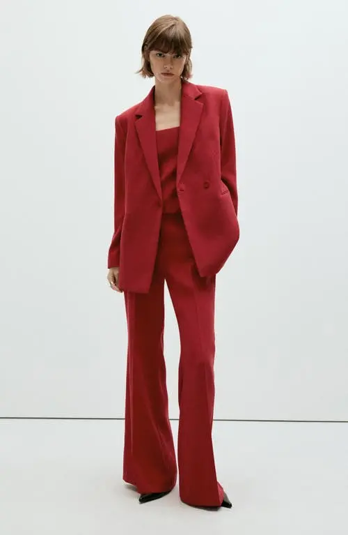 Mango Iguana One Button Blazer - Red