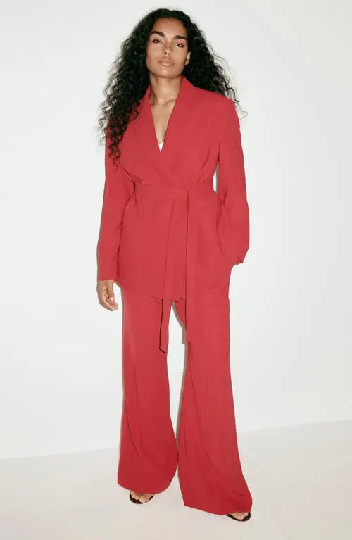Mango Iguana One Button Blazer - Red