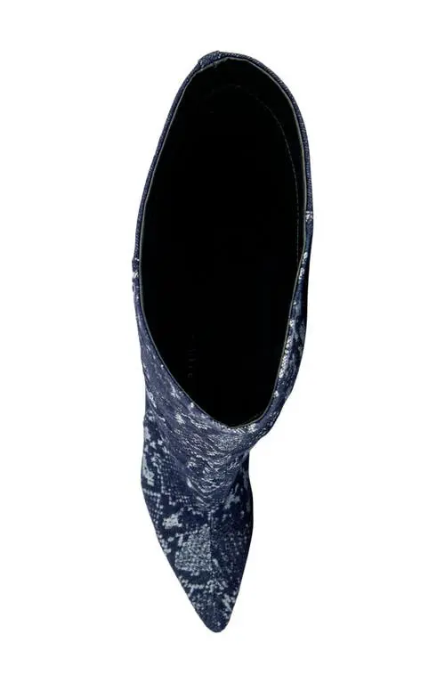 AZALEA WANG Gianna Snake Print Wedge Knee High Boot