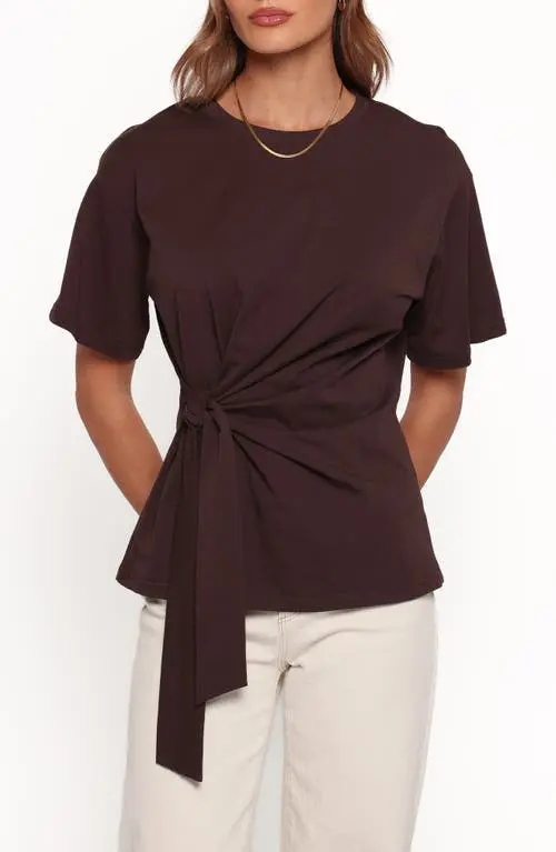PETAL & PUP Devina Knot T-shirt - Brown