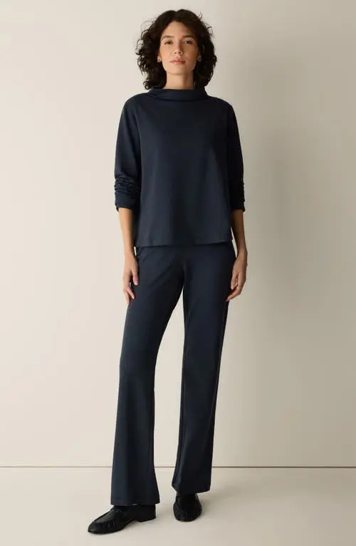 Eileen Fisher Funnel Neck Long Sleeve Top - Maritime