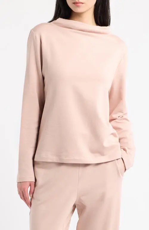 Eileen Fisher Funnel Neck Long Sleeve Top - Opal