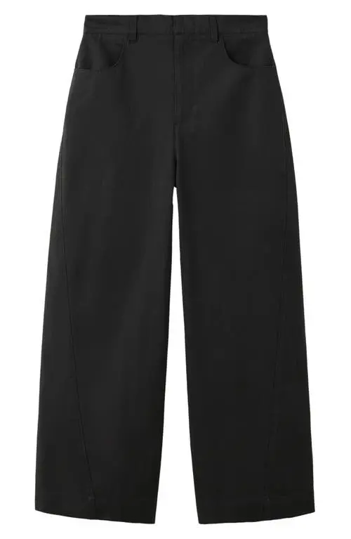 Mango Mid Rise Balloon Twill Pants - Black