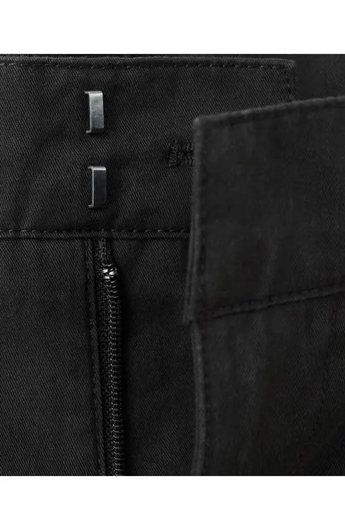 Mango Mid Rise Balloon Twill Pants - Black