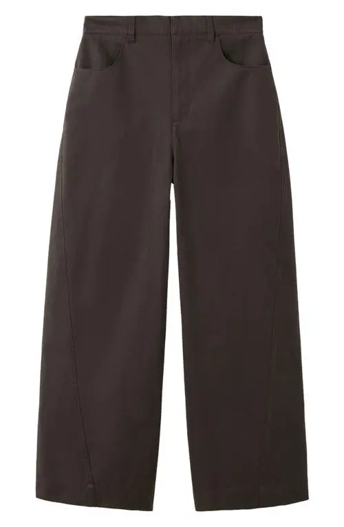 Mango Mid Rise Balloon Twill Pants - Chocolate