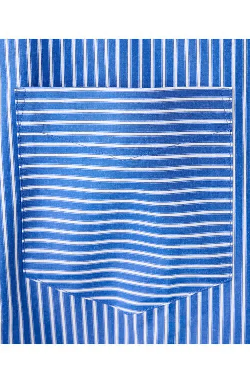 Mango Stripe Crop Button-up Shirt