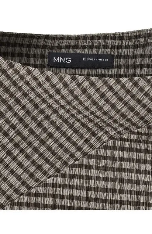 Mango Check Asymmetric Hem Dress