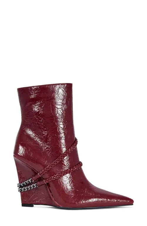 AZALEA WANG Jacques Pointed Toe Wedge Bootie