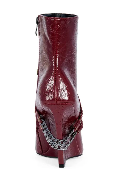 AZALEA WANG Jacques Pointed Toe Wedge Bootie